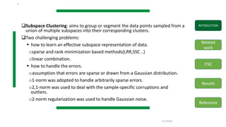 information theoretic subspace clustering | PPTX | Physics | Science