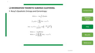 information theoretic subspace clustering | PPTX | Physics | Science