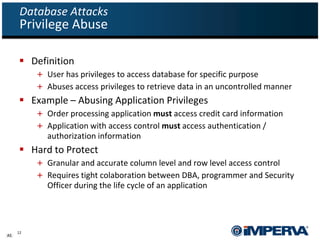Presentation anatomy of a database attack | PPT