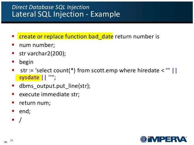Presentation anatomy of a database attack