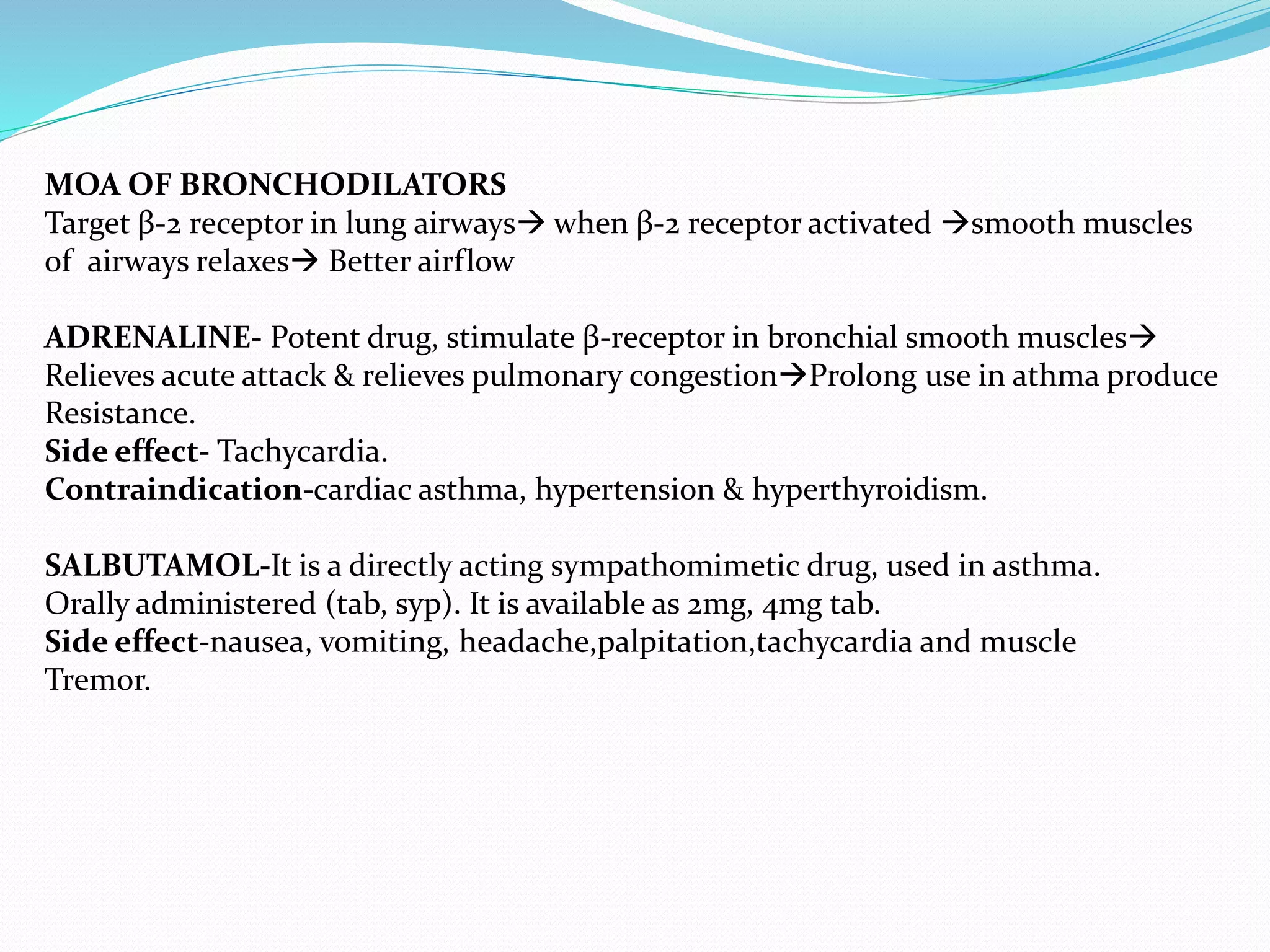 antiasthmatic drug (pharmacology) | PPTX