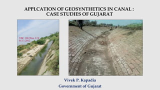 Presentation application-of-geosynthetics-in-canal | PPT