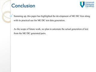 An Automated Tool for MC/DC Test Data Generation | PDF