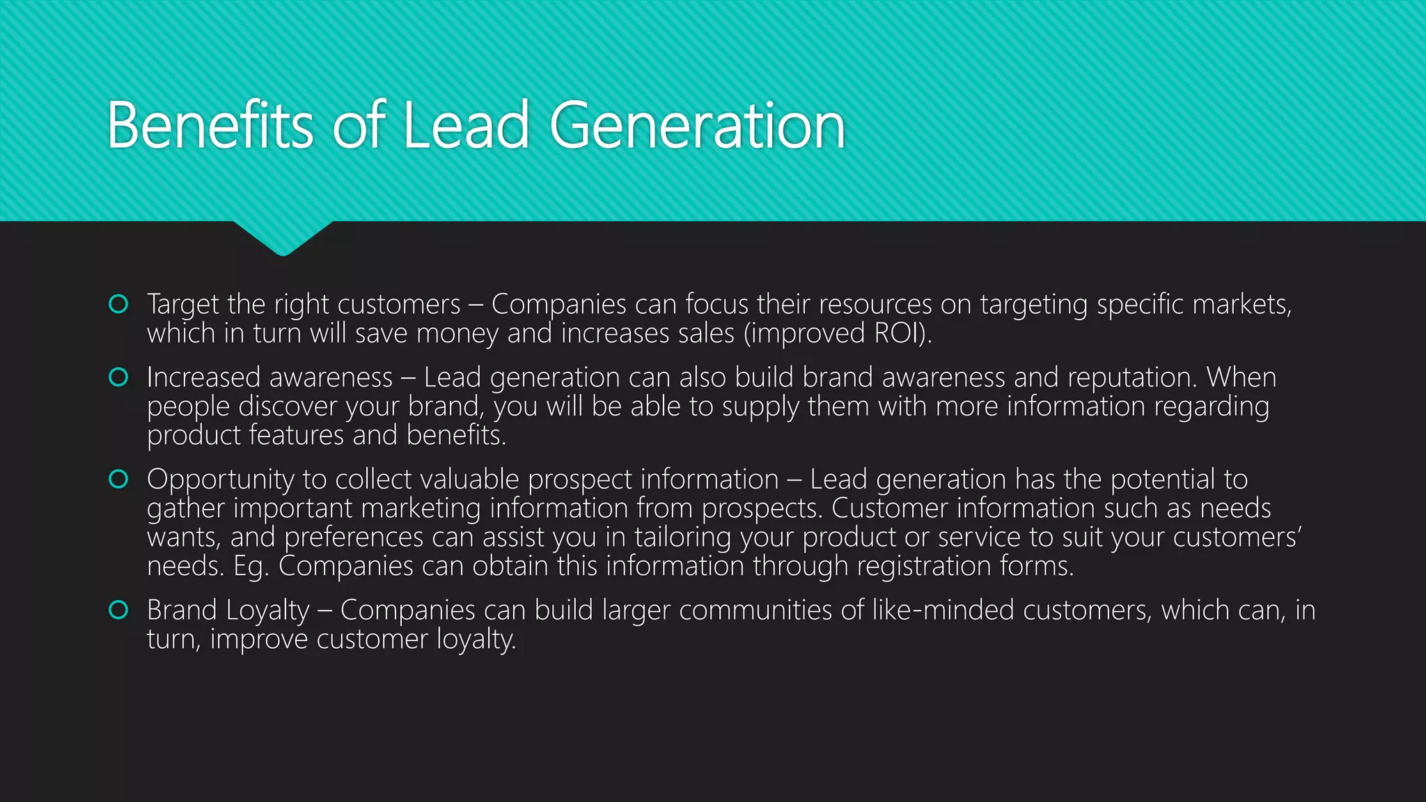 Benefits of Lead Generation | PPTX