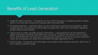 Benefits of Lead Generation | PPTX