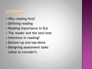 Presentation assessing reading | PPTX