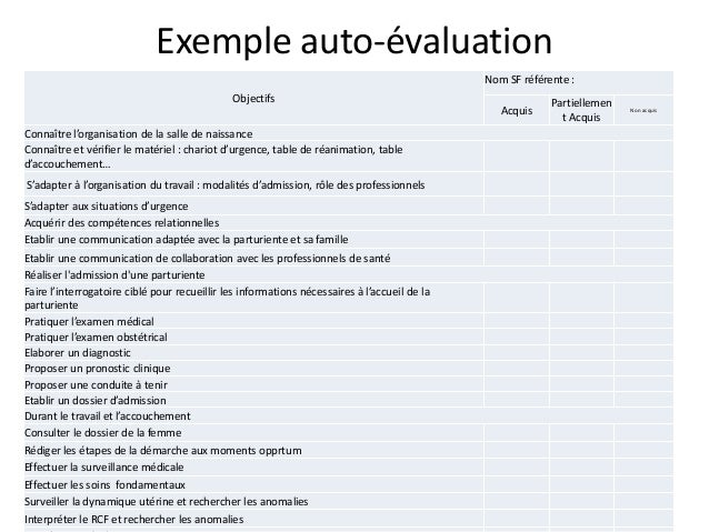 Auto Evaluation De Stage – Modèle Auto Évaluation Stage Court – SFSPF