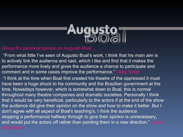 Presentation Augusto Boal | PPT