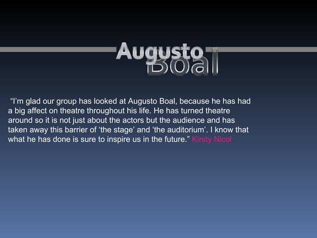 Presentation Augusto Boal | PPT