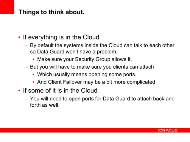 Presentation Automating Failover With Data Guard In The Cloud Ppt