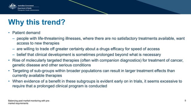 Balancing post-market monitoring with pre-market requirements | PPT