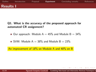 Combining Rule-based and Information Retrieval Techniques to assign Software Change Requests ...