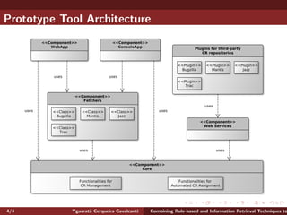 Combining Rule-based and Information Retrieval Techniques to assign Software Change Requests ...