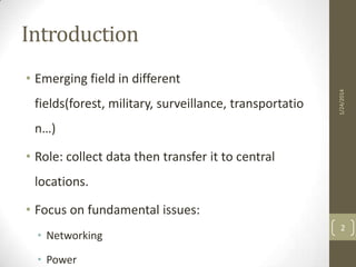 Issues of Wireless Sensor Networks | PPTX