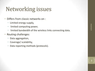 Issues of Wireless Sensor Networks | PPTX