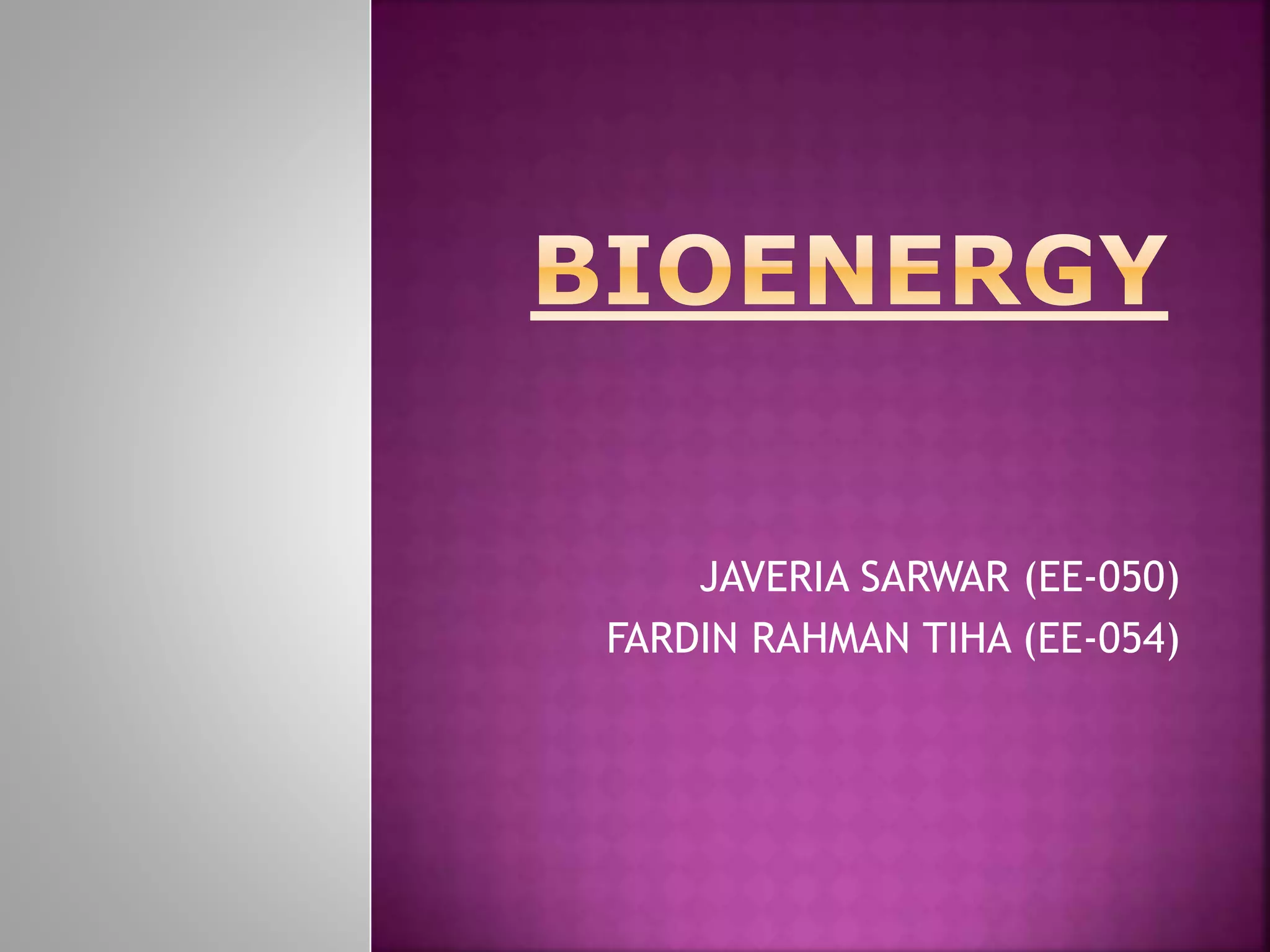 Presentation bioenergy | PPTX