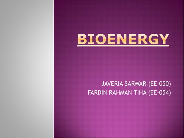 Presentation bioenergy | PPTX