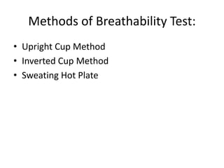 breathability test of fabric | PPTX