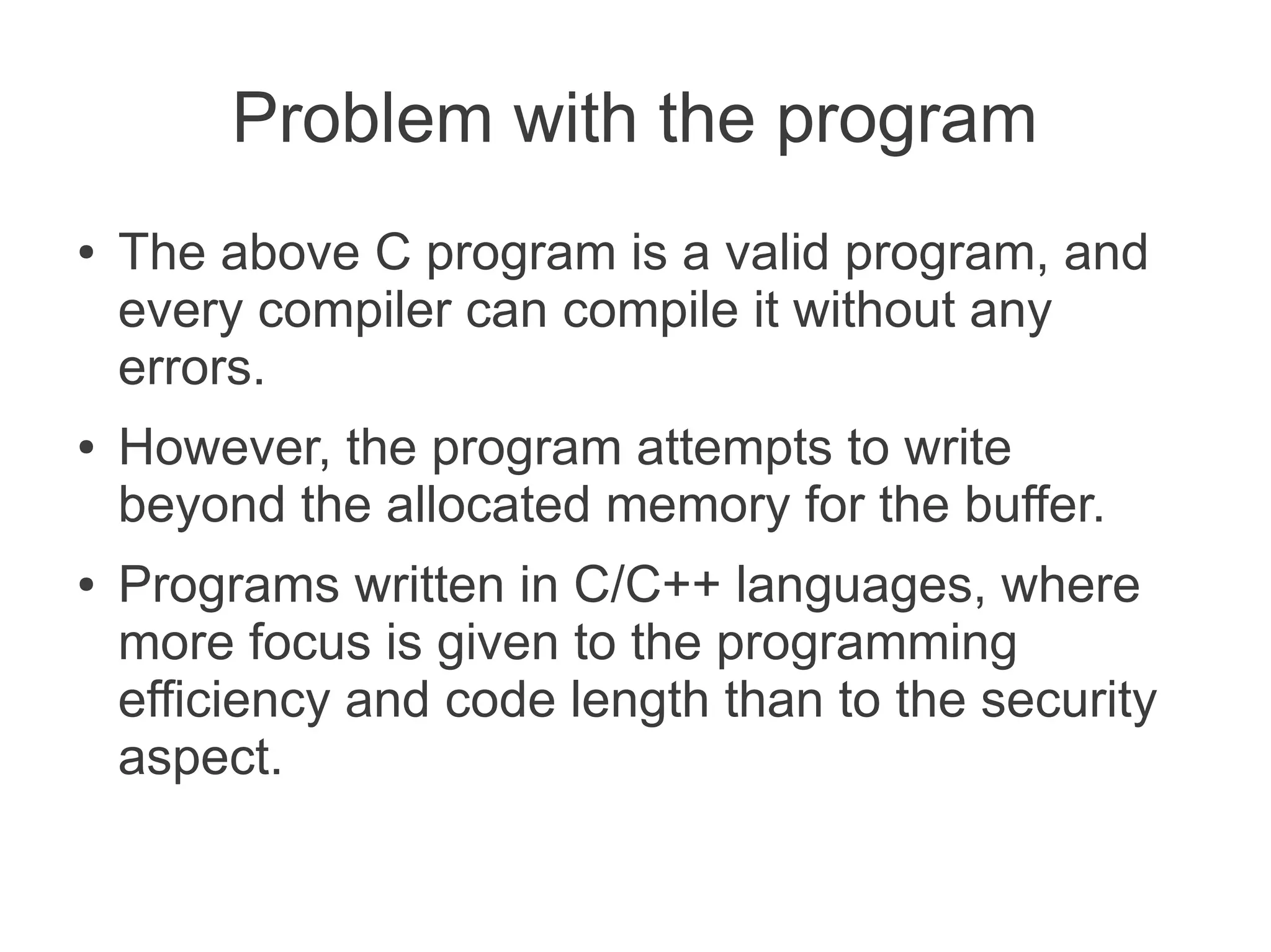 Presentation Buffer Overflow Attacks And Theircountermeasures Ppt 