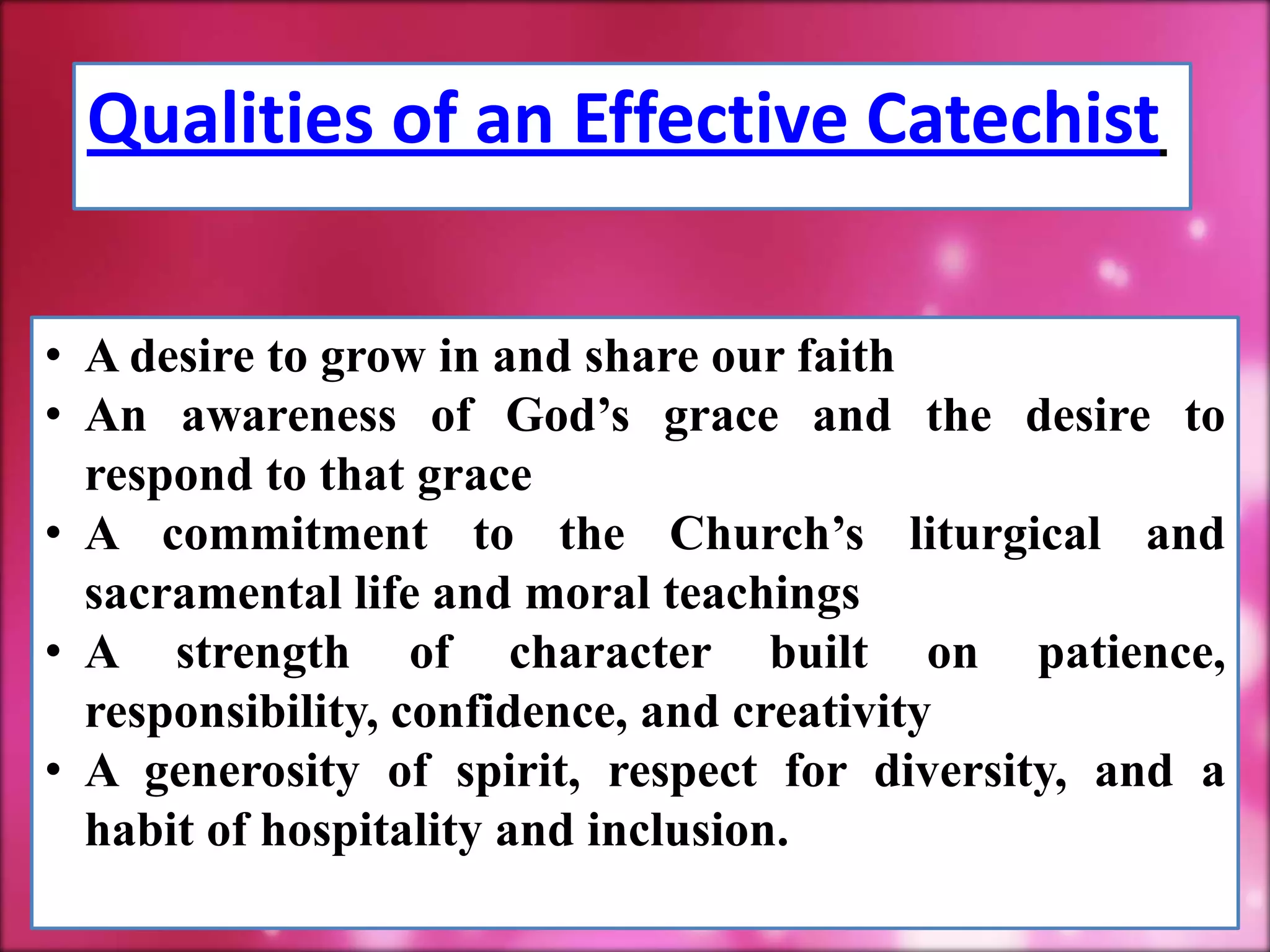Orientation to Catechism Teachers | PPTX