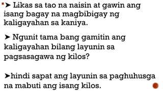 Aralin sa kabutihan o kasamaan ng kilos ESP.pptx
