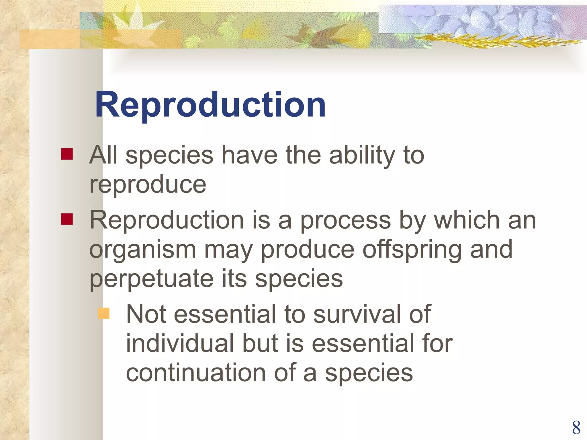 Presentation characteristics of life | PPT
