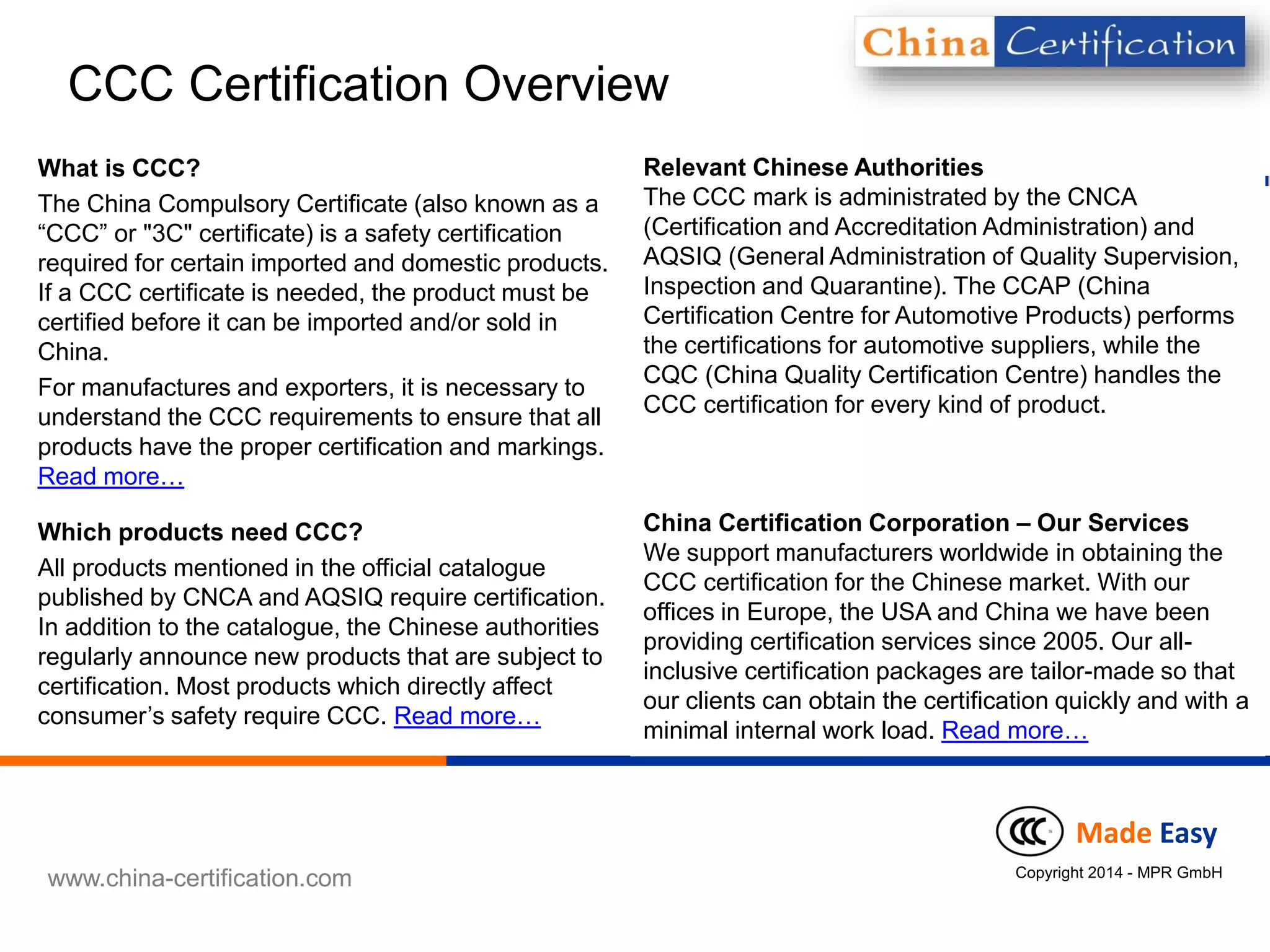 CCC (3C) - China Compulsory Certificate | PDF