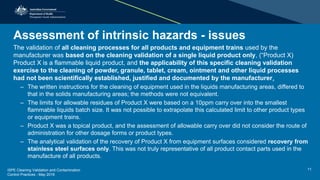 Presentation: Cleaning and Contamination Control: A regulatory ...