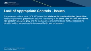 Presentation: Cleaning and Contamination Control: A regulatory ...