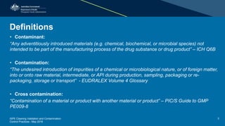 Presentation: Cleaning and Contamination Control: A regulatory ...