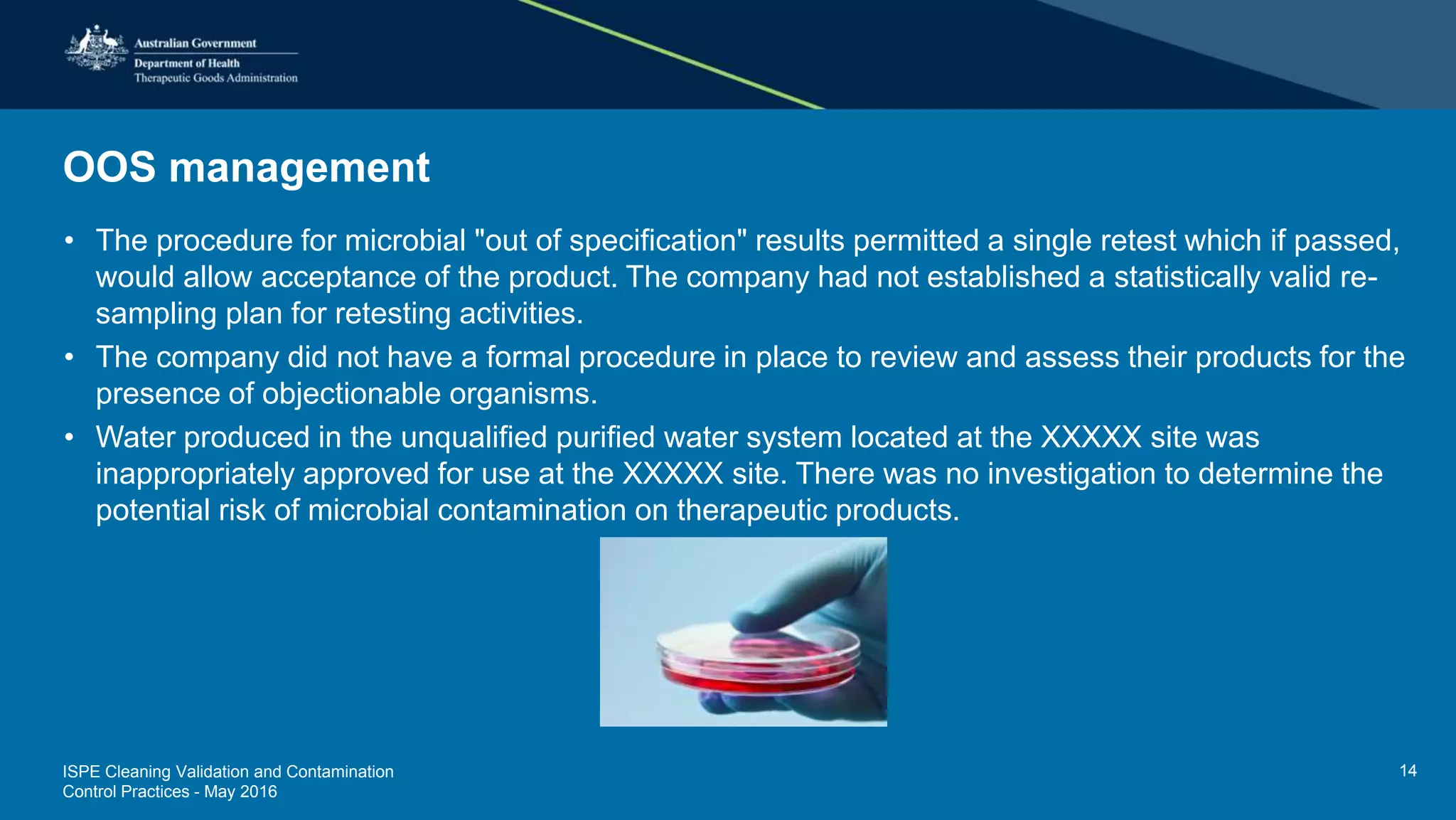 TGA presentation: Common inspection deficiencies | PPTX