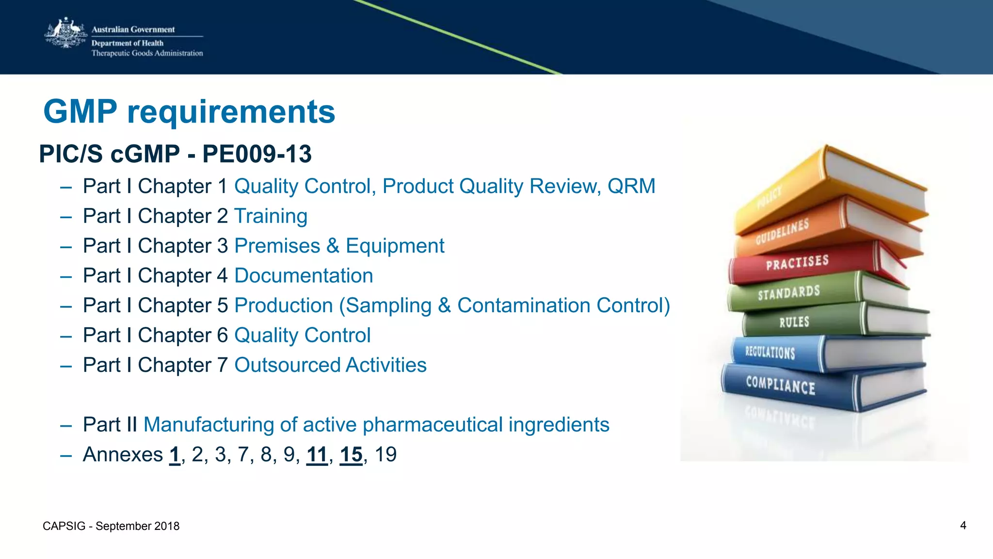 TGA presentation: Common inspection deficiencies | PPTX