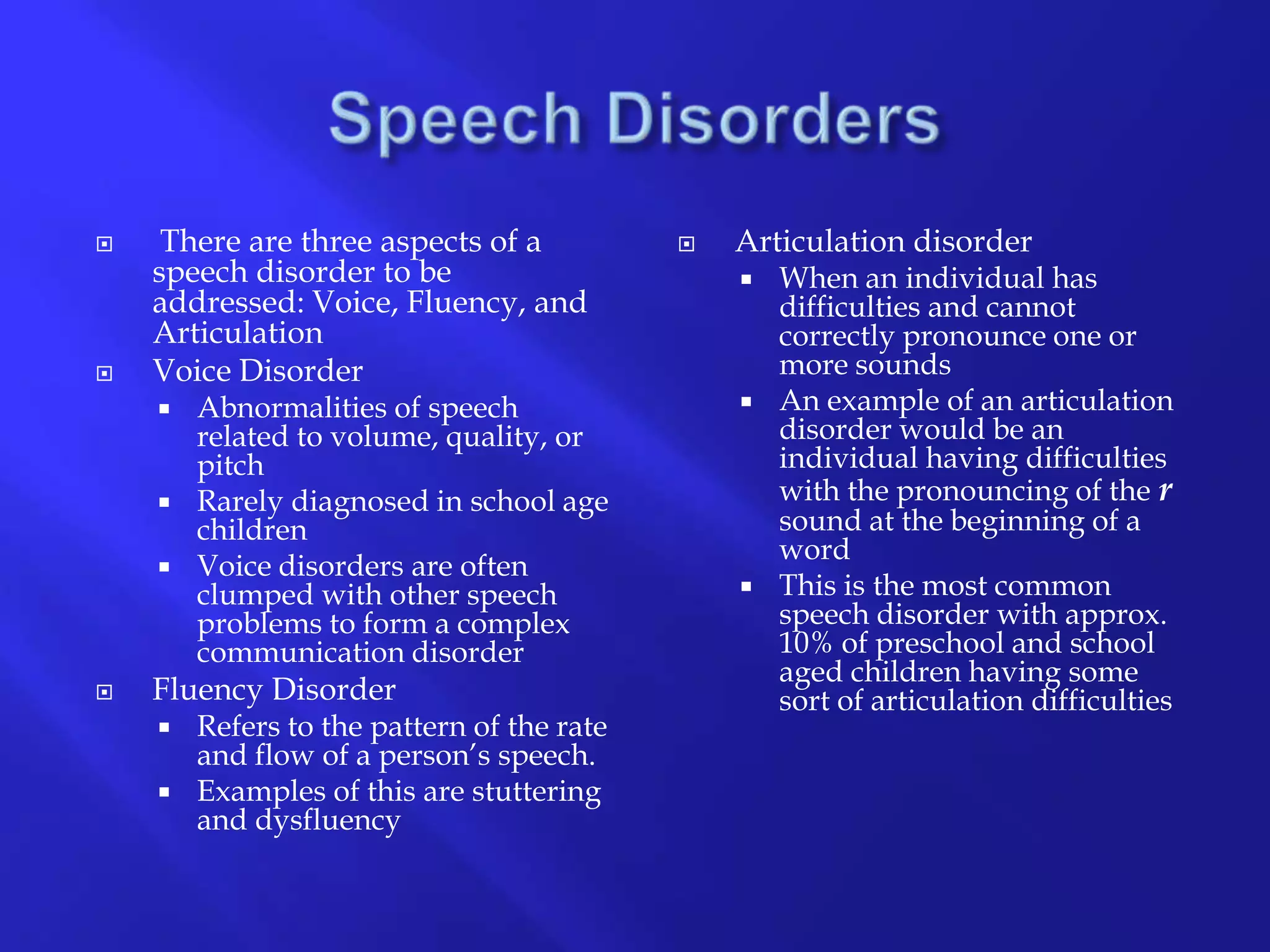 Communication disorders | PPTX