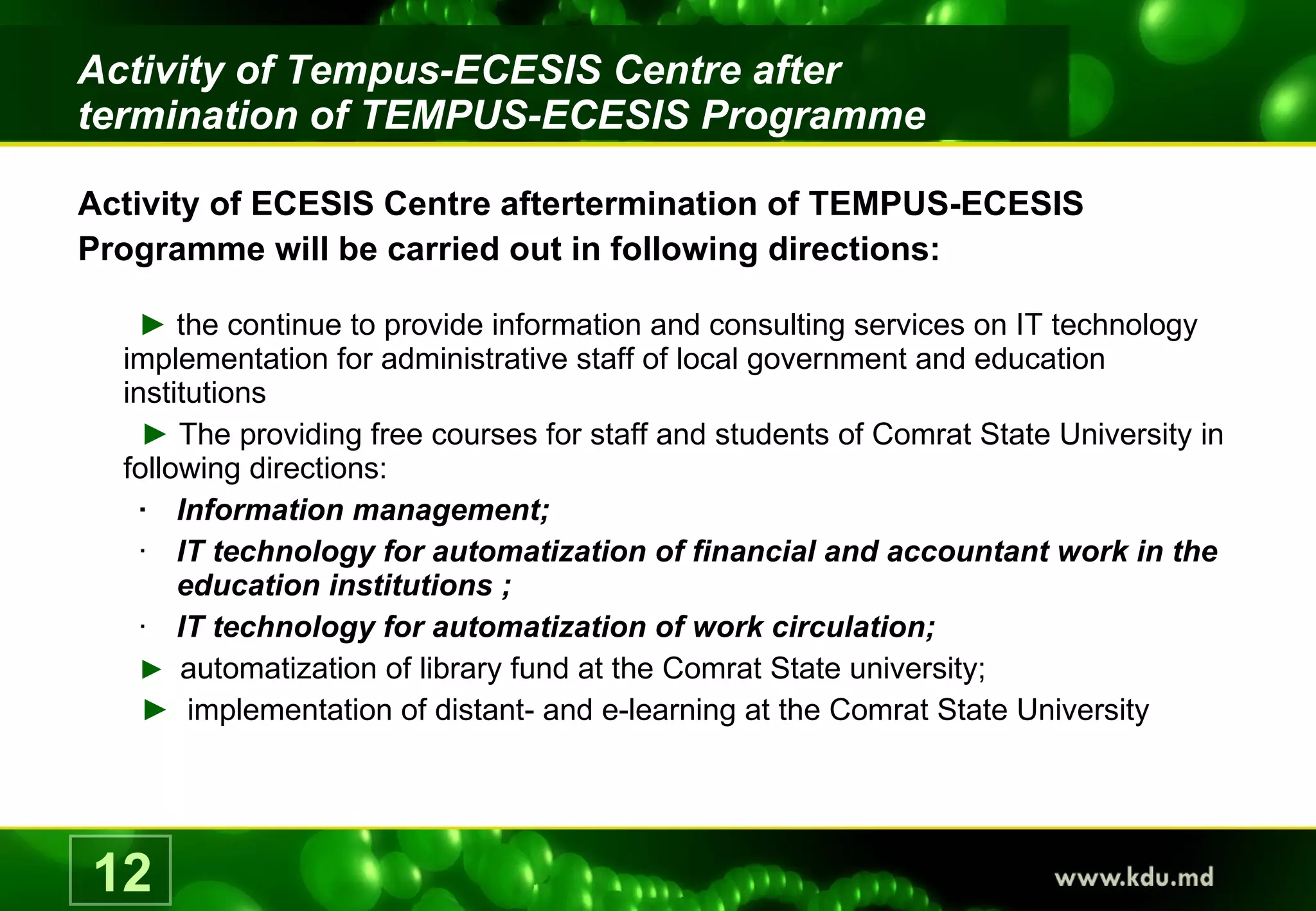 Presentation Comrat Center | PPT