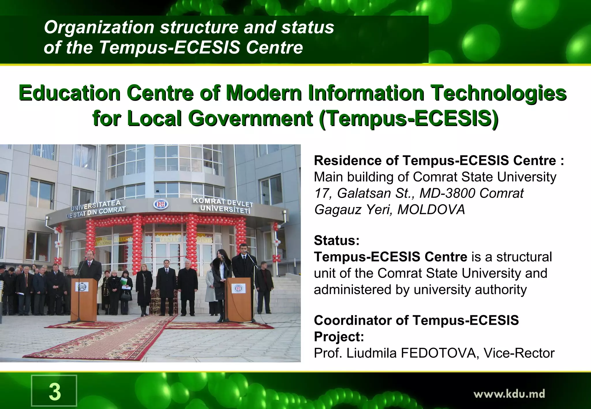 Presentation Comrat Center | PPT