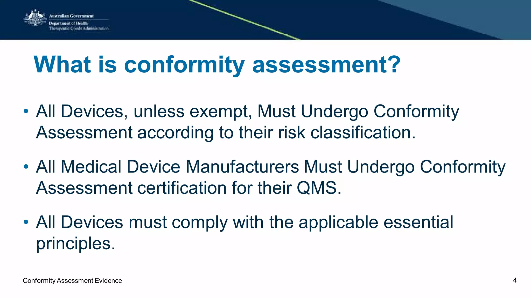 Presentation: Conformity Assessment Evidence | PDF