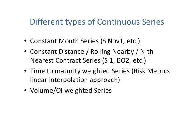 Presentation continuous series