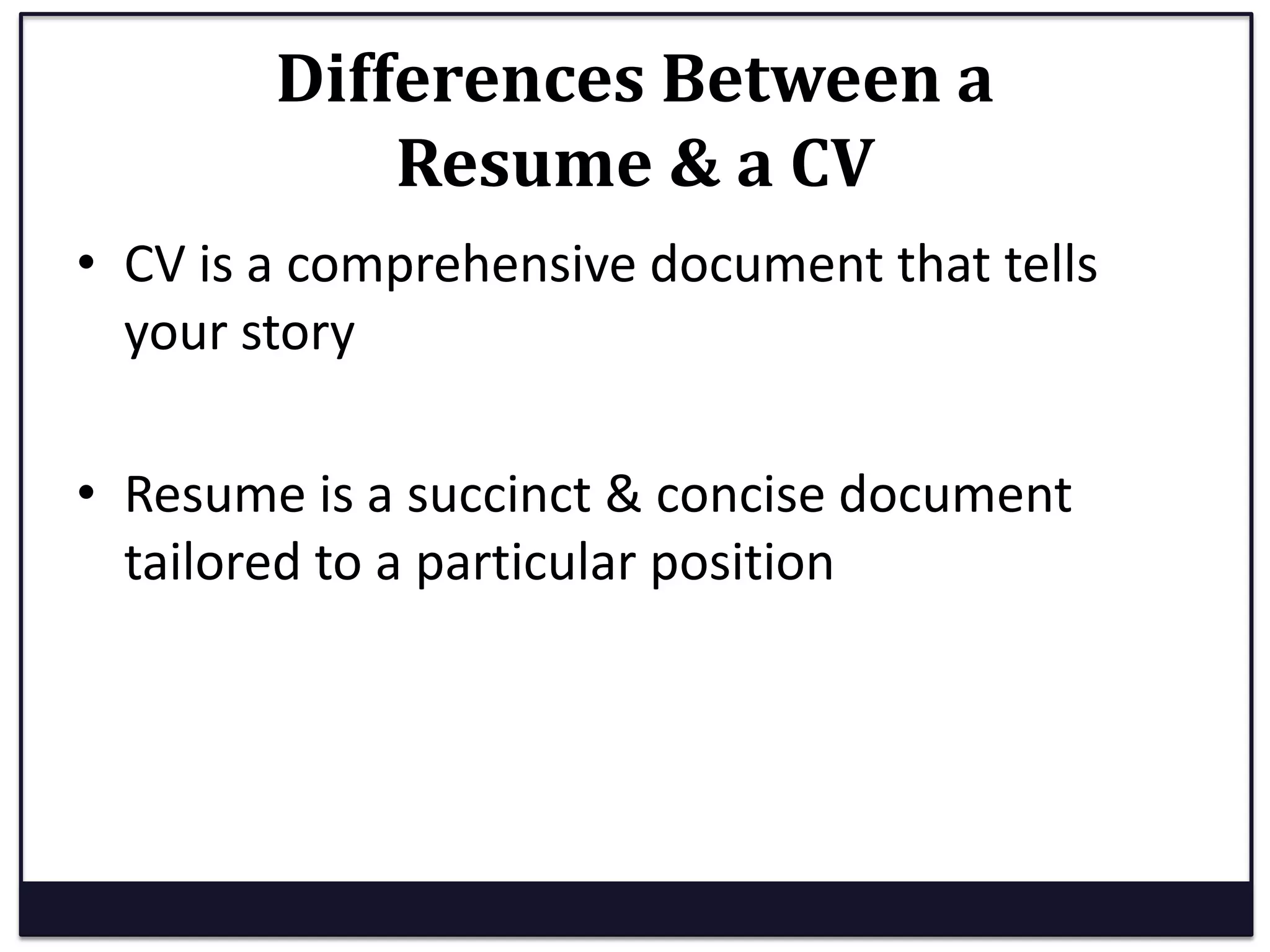 Converting a CV to a Resume | PDF