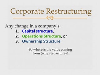 Corporate Restructuring in Pakistan | PPTX