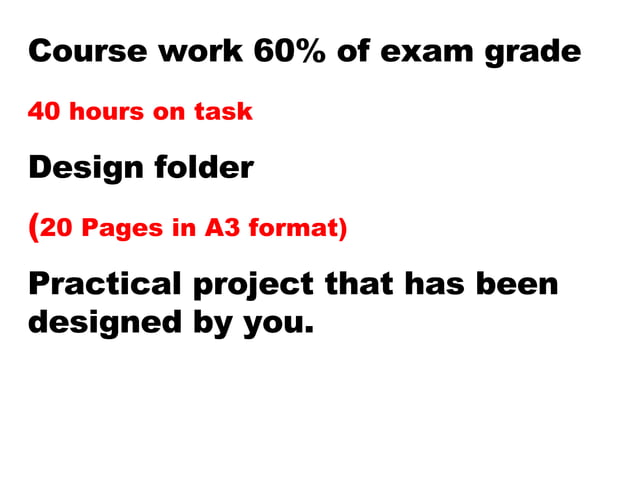 Presentation Course Structure PRODUCT DESIGN GCSE | PPT