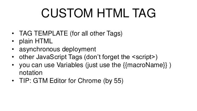 How to use Custom HTML Tags in Google Tag Manager