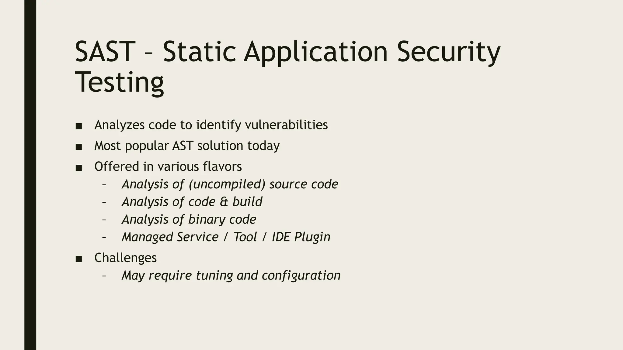 The *AST Landscape - Overview of Security Testing Across the Pipeline | PPT