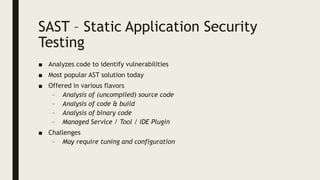 The *AST Landscape - Overview of Security Testing Across the Pipeline | PPT