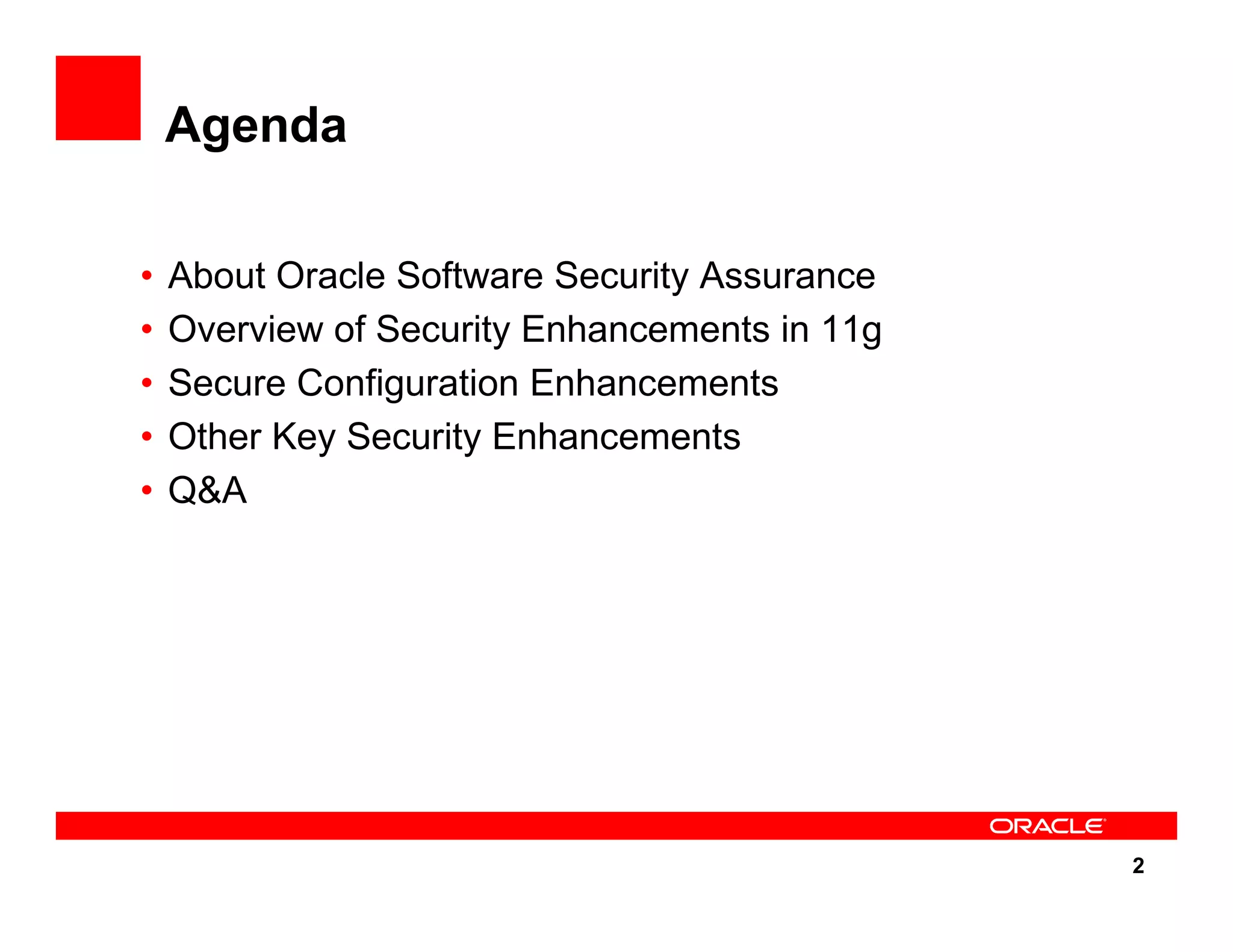 Presentation Database Security Enhancements With Oracle Ppt
