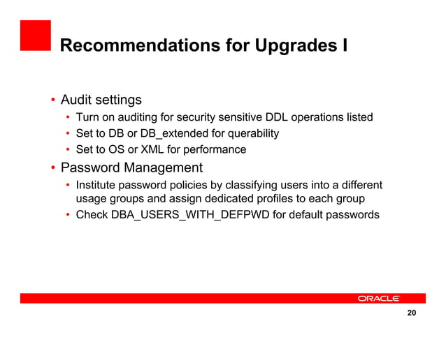 Presentation Database Security Enhancements With Oracle Ppt
