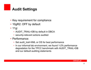 Presentation database security enhancements with oracle | PPT