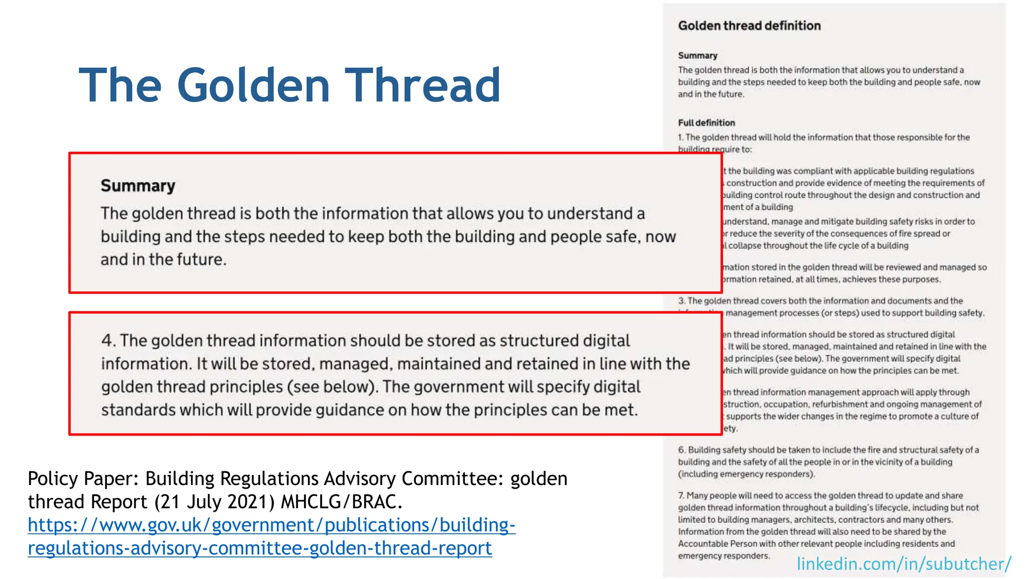 Decoding data standardisation and the golden thread | PPTX