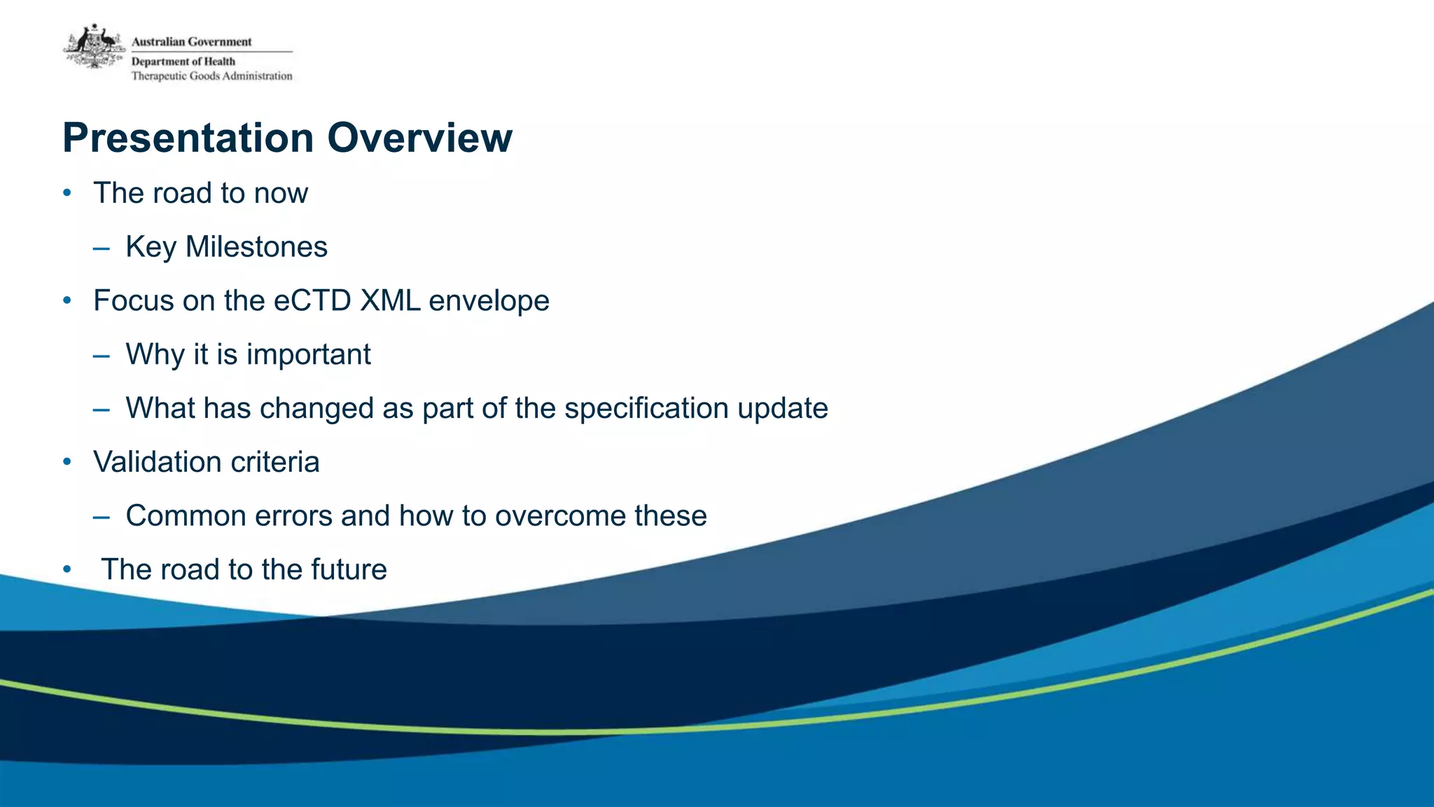 Presentation: Electronic submissions - New specifications experiences ...