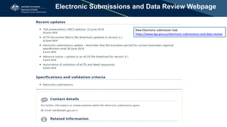 Presentation: Electronic submissions - New specifications experiences ...