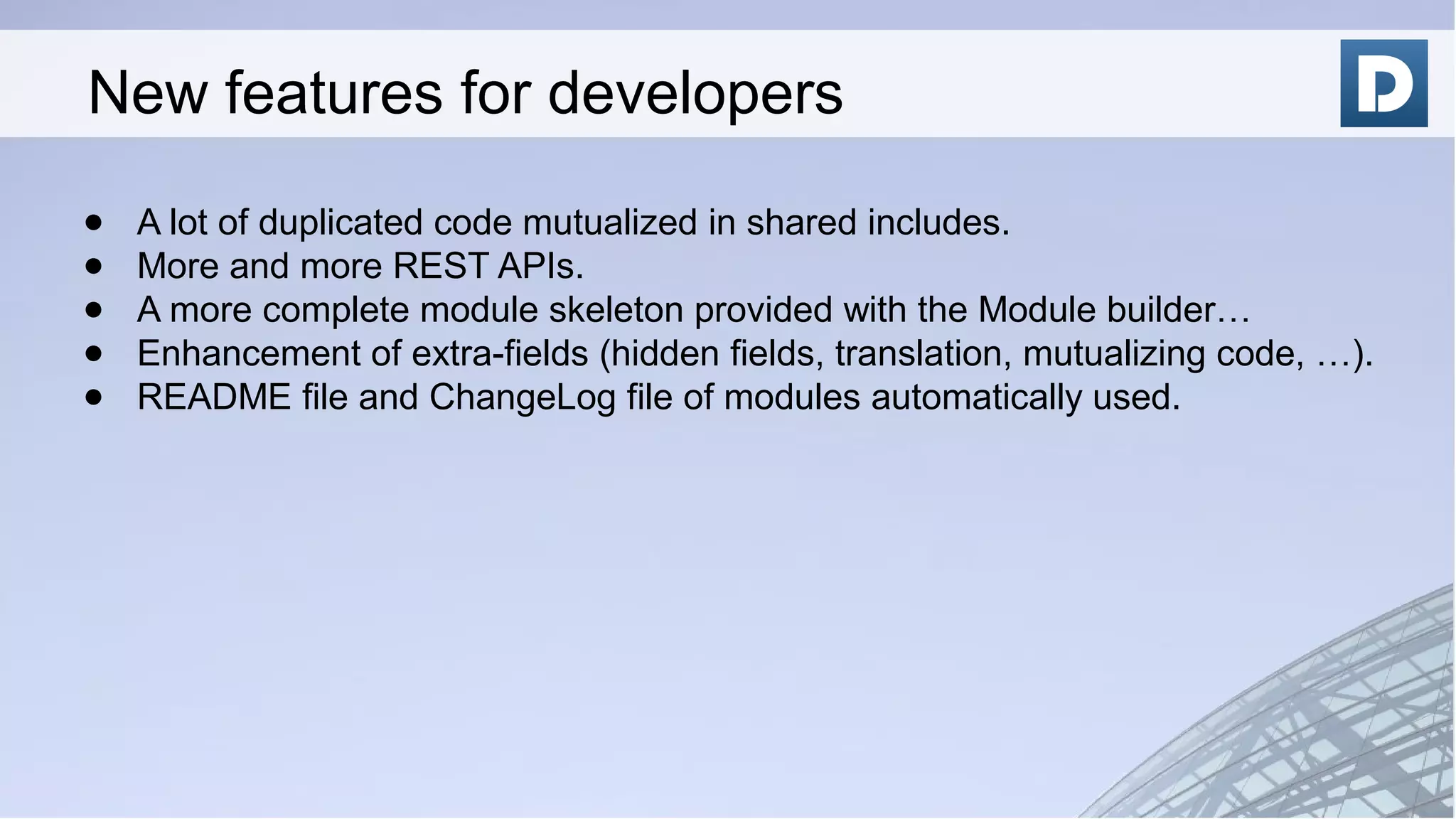 Presentation Dolibarr ERP CRM - what's new in 7.0 - devcamp Nancy 2018 | ODP